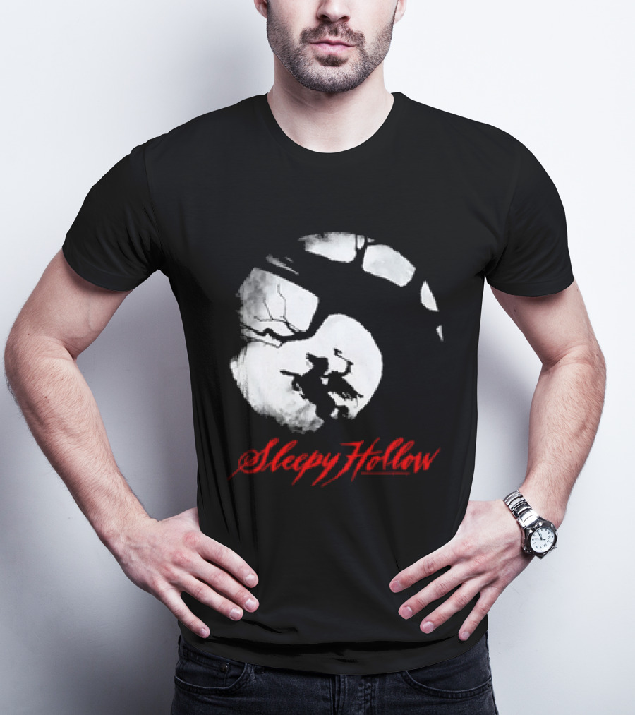 Sleepy Hollow Red Lettering Crescent Moon T-Shirt