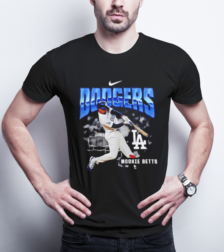 Nike Los Angeles Dodgers Mookie Betts Swing Action LA 2026 T-Shirt