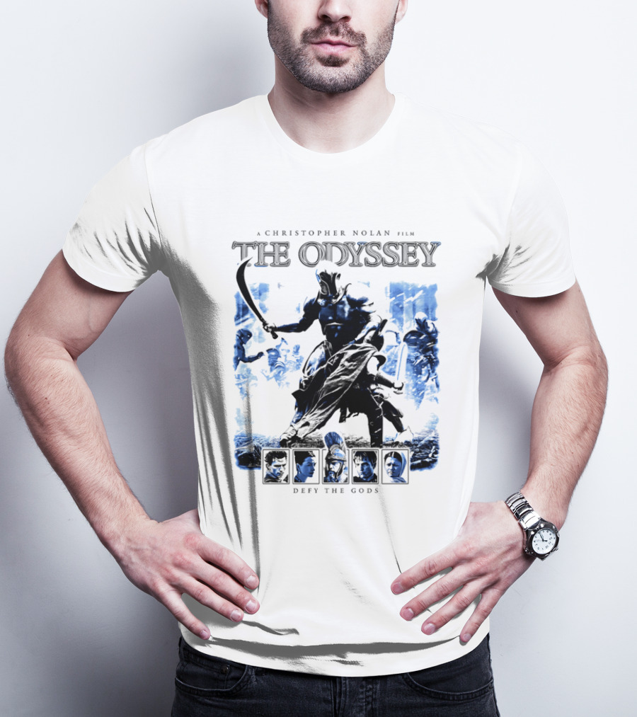 A Christopher Nolan Film The Odyssey Defy The Gods Movie Epic Adventure T-Shirt
