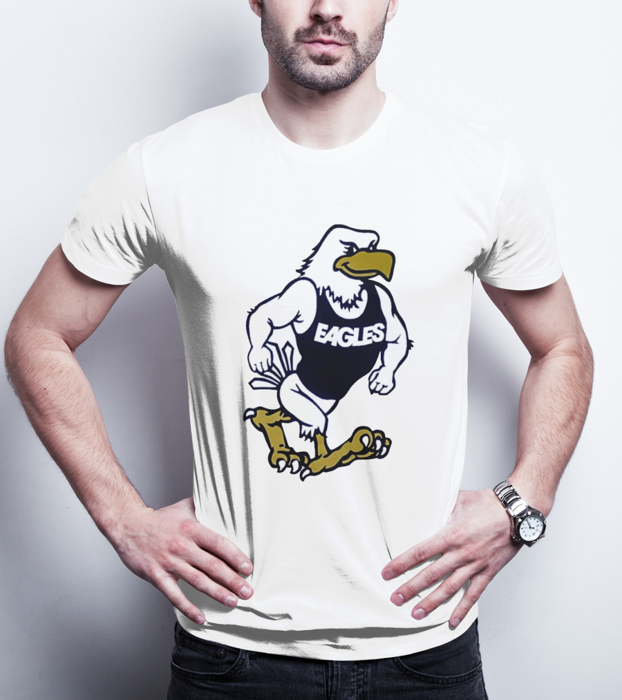 Eagles Athletic Mascot Running Eagle Motif T-Shirt