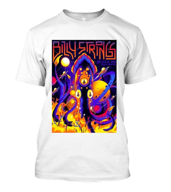 Billy Strings Boston MA July 21 22 2026 Live Agganis Arena Event Psychedelic Cosmic Squid T-Shirt