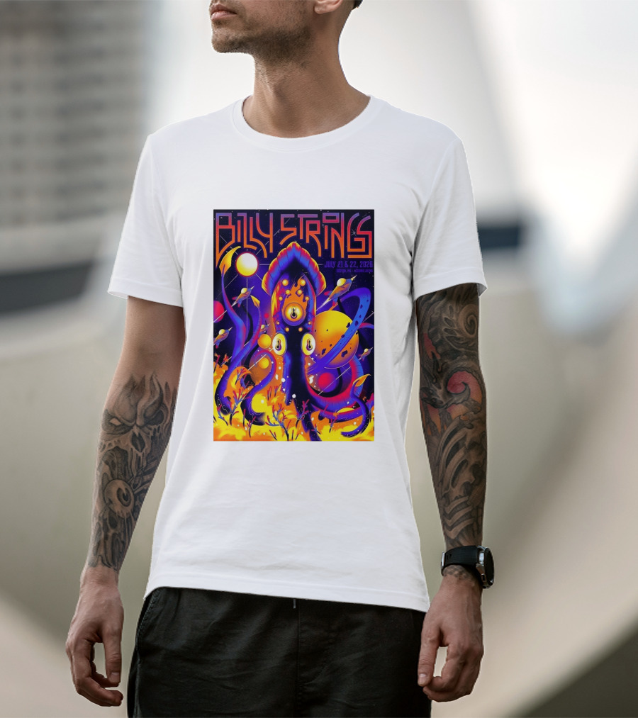 Billy Strings Boston MA July 21 22 2026 Live Agganis Arena Event Psychedelic Cosmic Squid T-Shirt