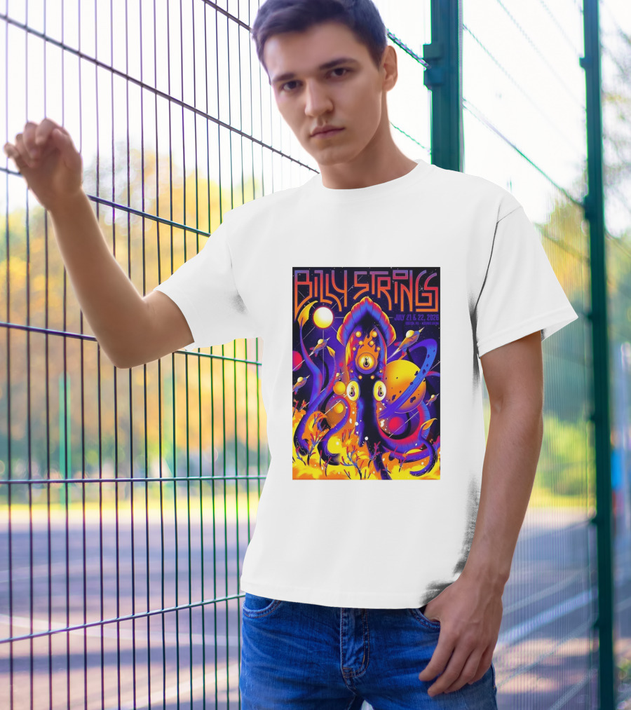 Billy Strings Boston MA July 21 22 2026 Live Agganis Arena Event Psychedelic Cosmic Squid T-Shirt
