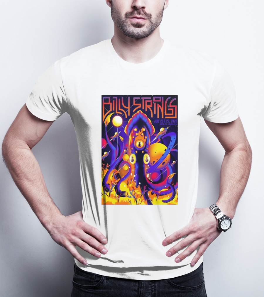 Billy Strings Boston MA July 21 22 2026 Live Agganis Arena Event Psychedelic Cosmic Squid T-Shirt