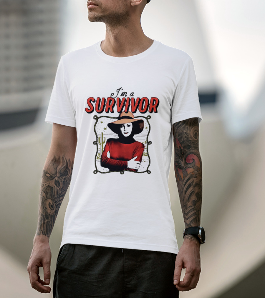 I'm A Survivor Woman Desert Vibes Western Cactus Hat T-Shirt
