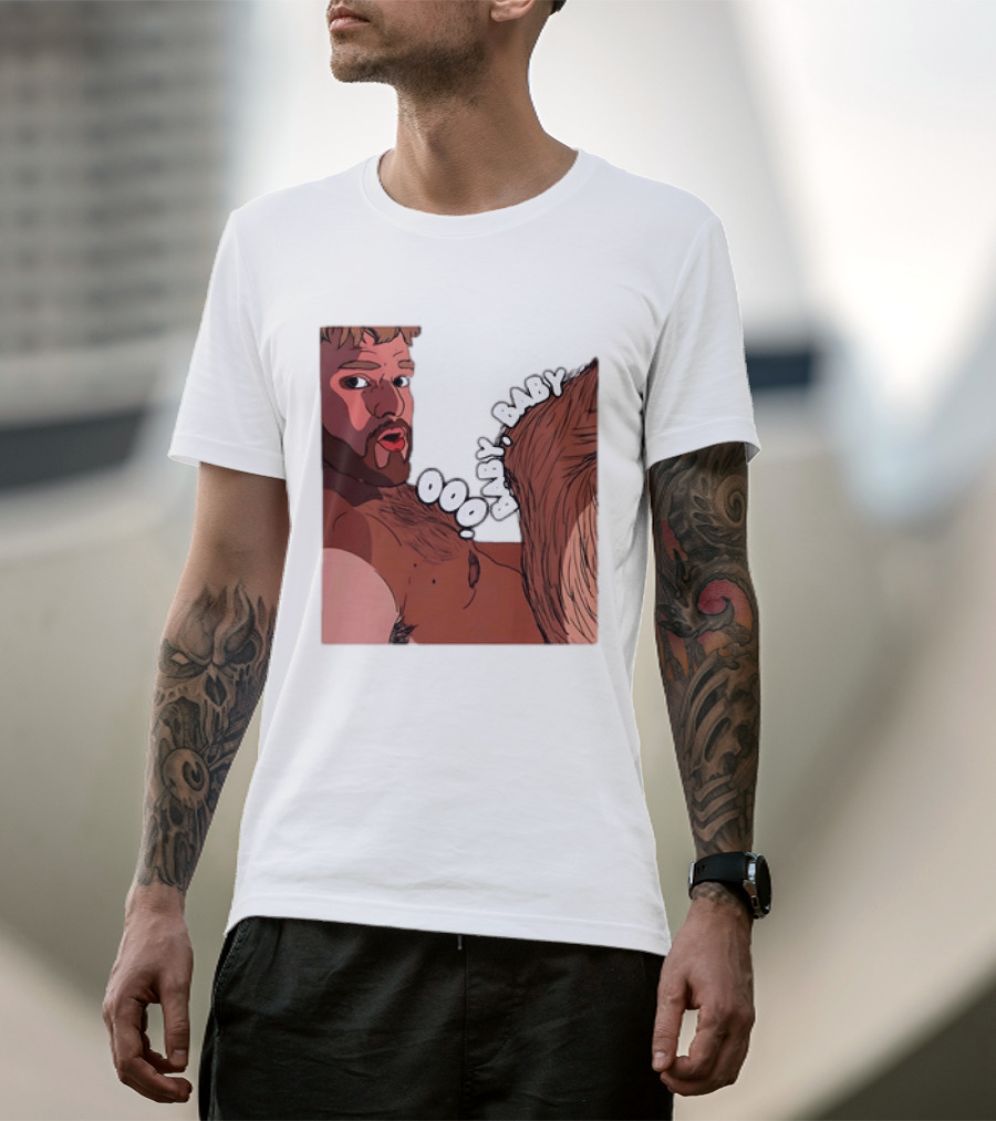 Ooo Baby Bearded Man Illustrated Expression T-Shirt