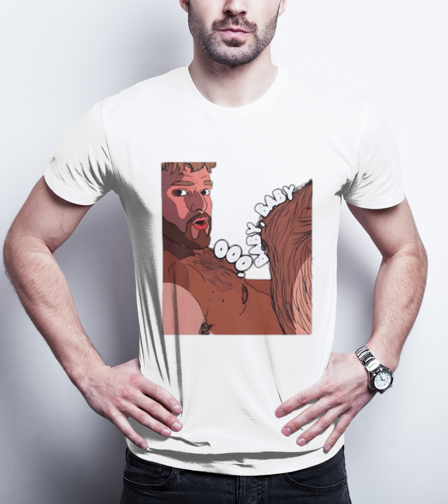 Ooo Baby Bearded Man Illustrated Expression T-Shirt