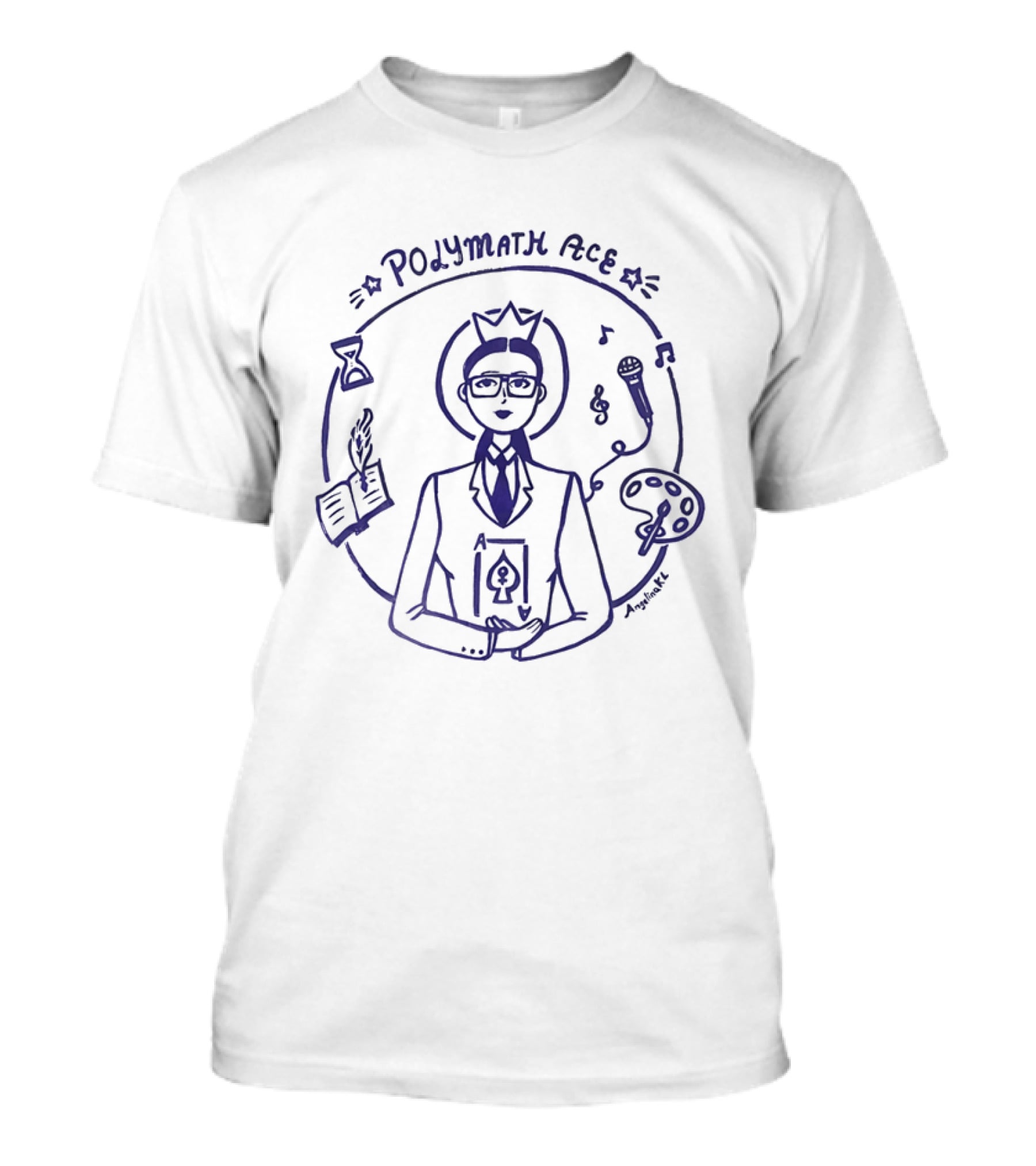 Polymath Ace Person With Hourglass Book Microphone Palette T-Shirt