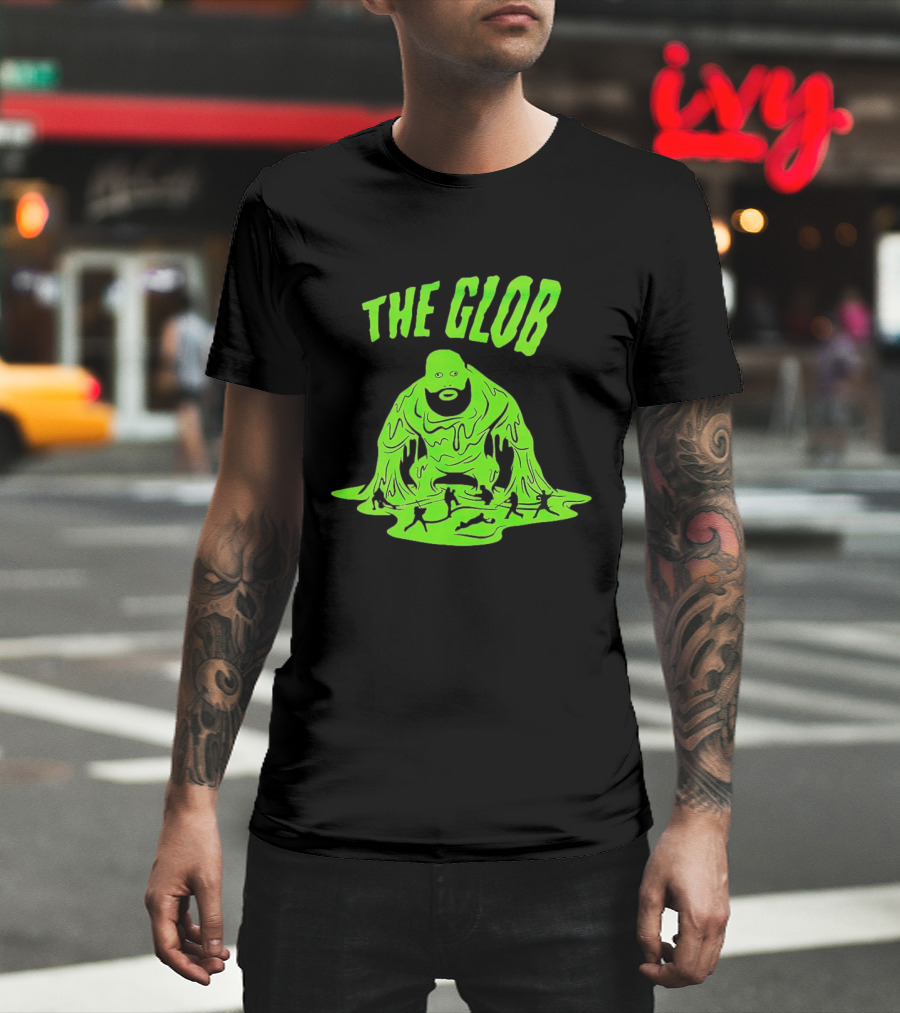 The Glob Justin Mason Melting Green Monster With Running Figures T-Shirt
