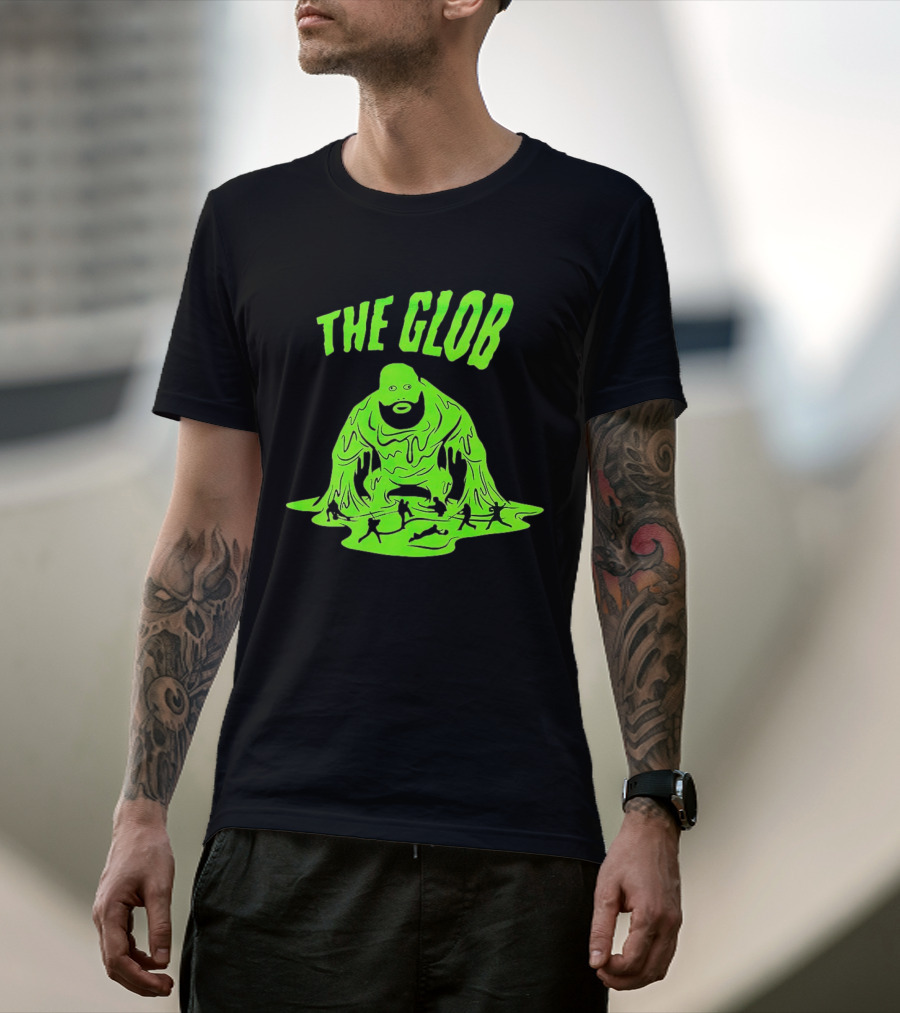 The Glob Justin Mason Melting Green Monster With Running Figures T-Shirt