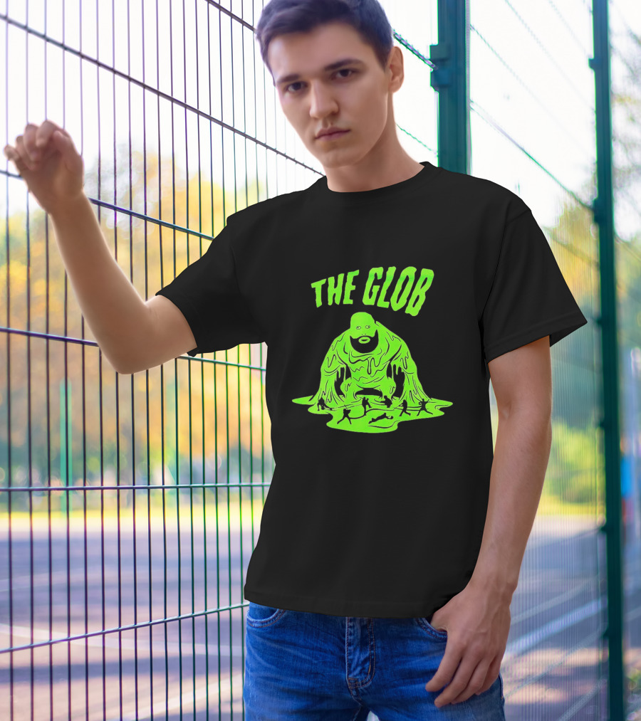 The Glob Justin Mason Melting Green Monster With Running Figures T-Shirt