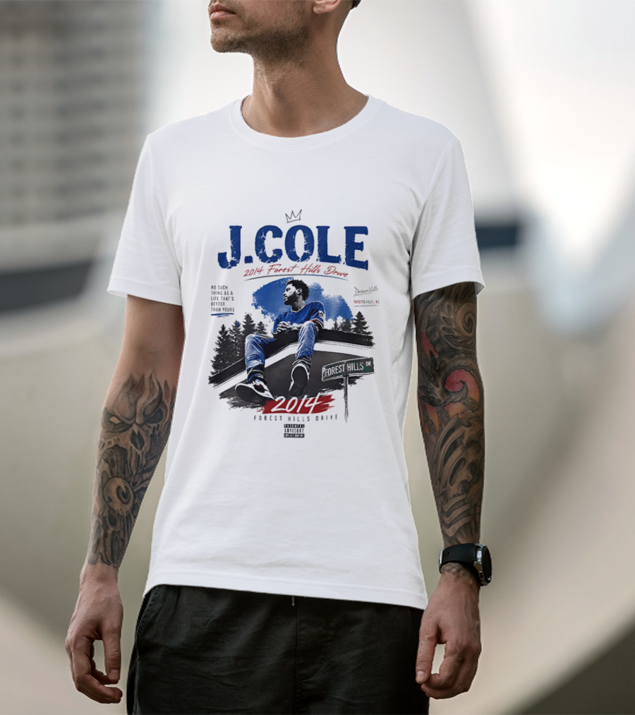 J Cole 2014 Forest Hills Drive Dreamville Rap Music Album Cover T-Shirt