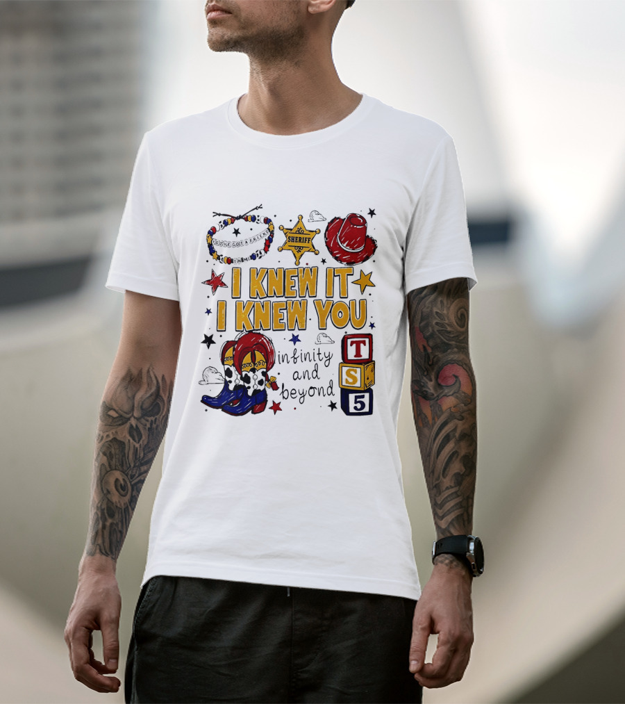 Woody Buzz Lightyear Sheriff Infinity And Beyond Blocks T-Shirt