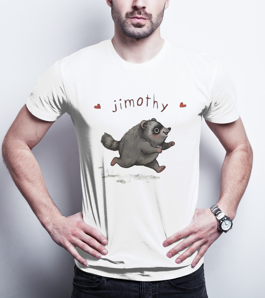 Jimothy Raccoon Cute Cartoon Character With Hearts T-Shirt