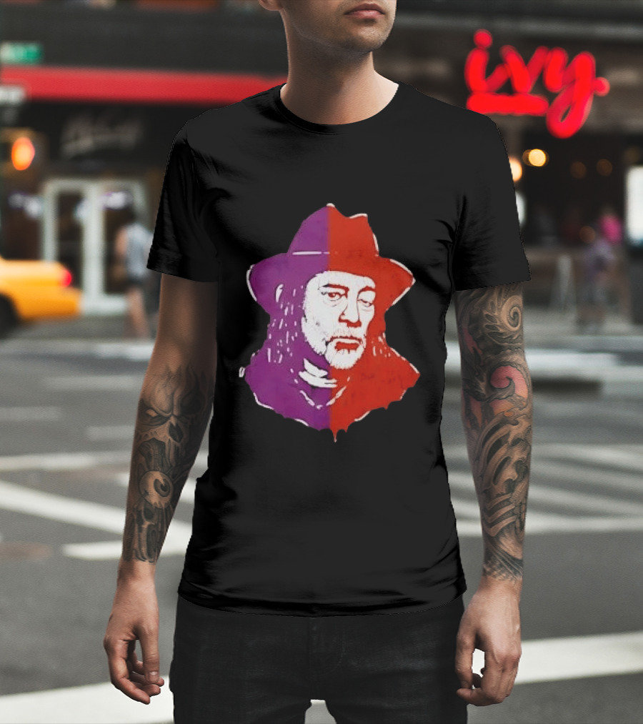 Willie Nelson Face Pop Art Style Cowboy Hat T-Shirt