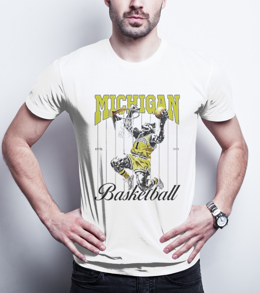 Wolverine Michigan Basketball Slam Dunk T-Shirt