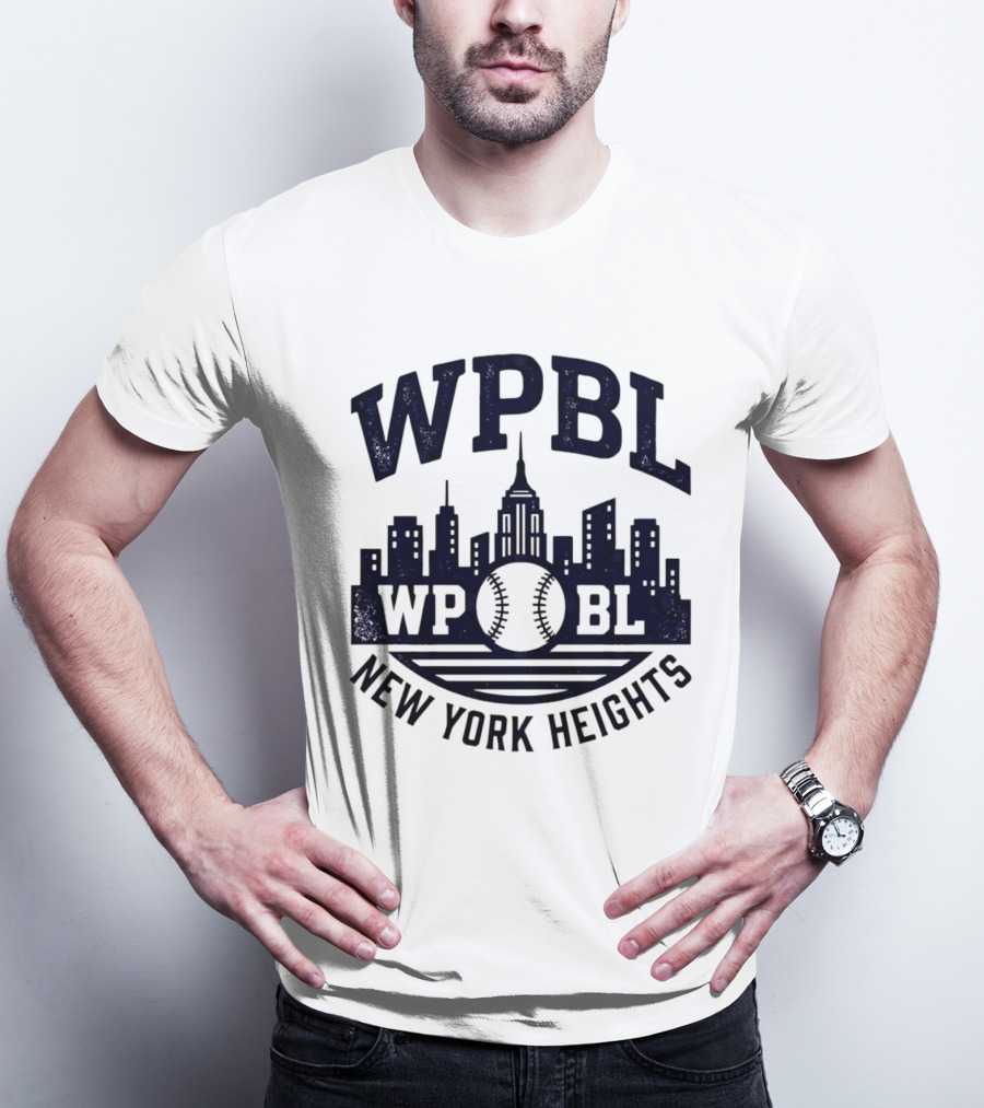 WPBL New York Heights Baseball Skyline Cityscape T-Shirt