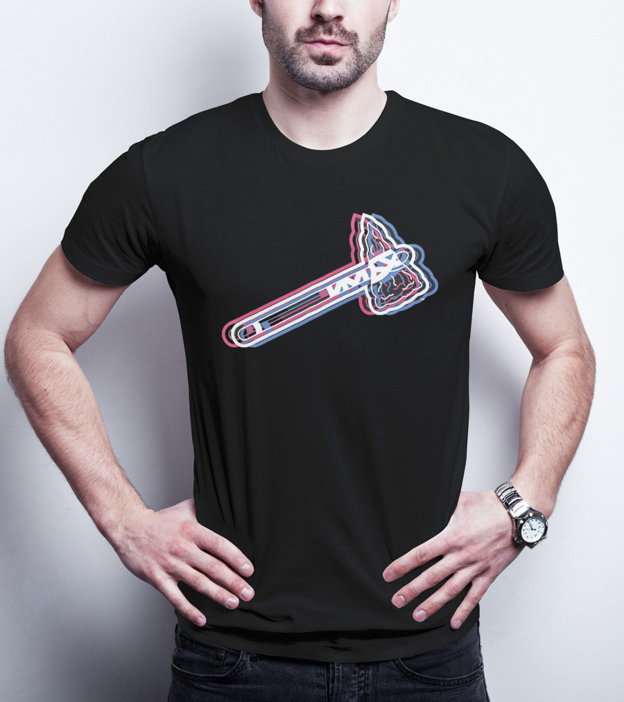 Atlanta Braves 2026 Glitch MLB Tomahawk T-Shirt