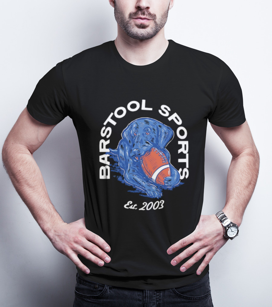 Barstool Sports Est. 2003 Black Labrador With Football T-Shirt