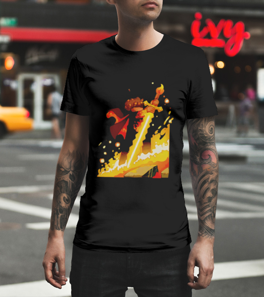 FlameFrags Sword Gaming Fantasy Adventure Warrior T-Shirt