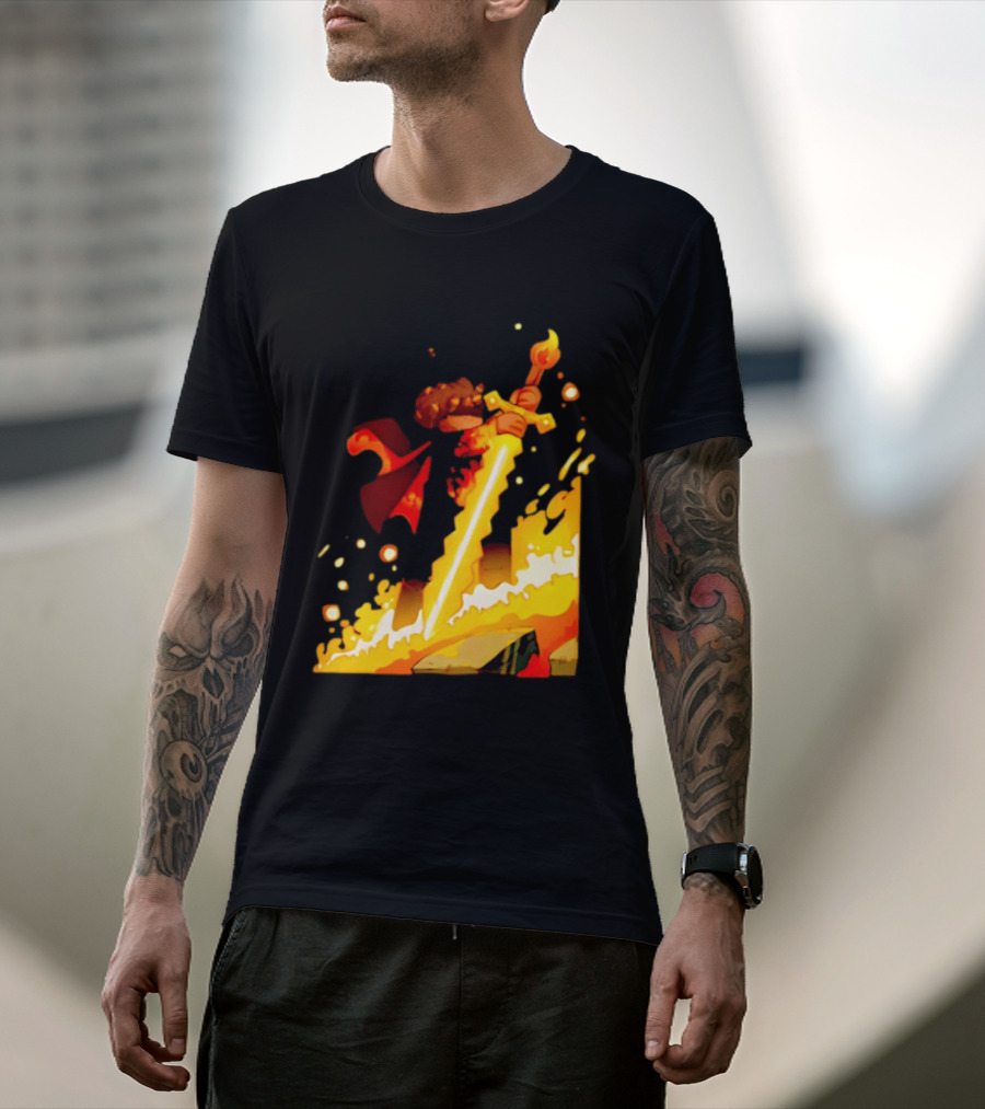 FlameFrags Sword Gaming Fantasy Adventure Warrior T-Shirt