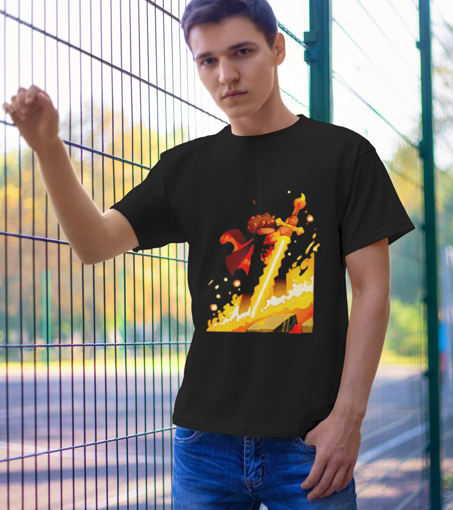 FlameFrags Sword Gaming Fantasy Adventure Warrior T-Shirt
