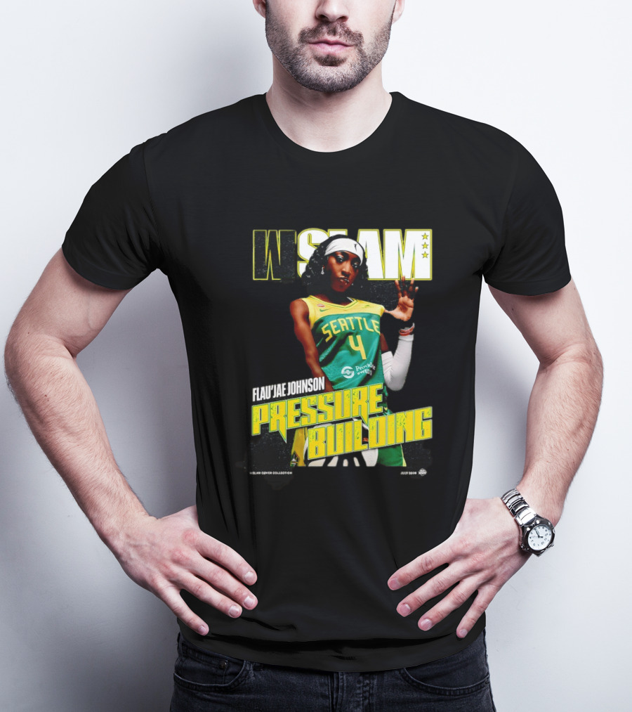 W SLAM Flau'jae Johnson Seattle Storm Pressure Building T-Shirt