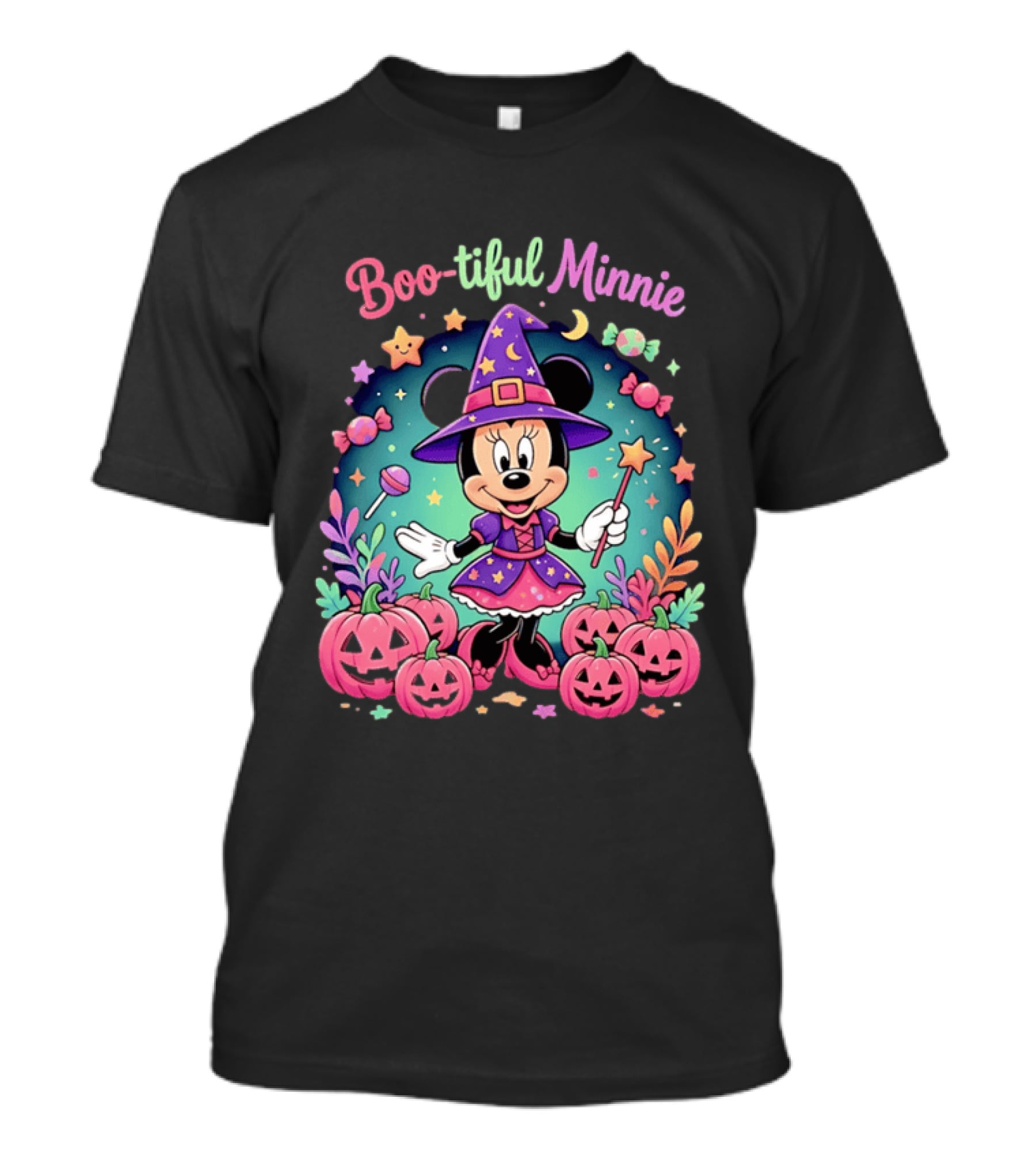 Boo Tiful Minnie Halloween Pumpkin Witch Disney Magic T-Shirt