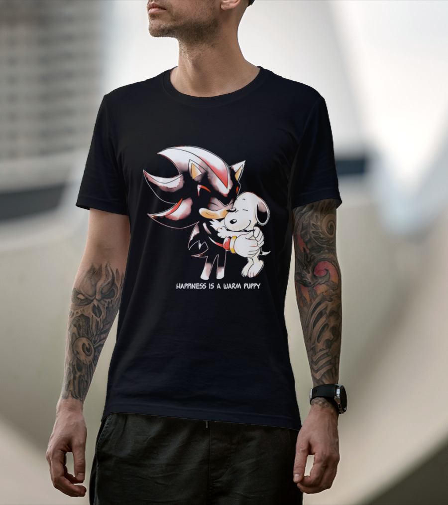 Happiness Is A Warm Puppy Shadow The Hedgehog Embrace T-Shirt