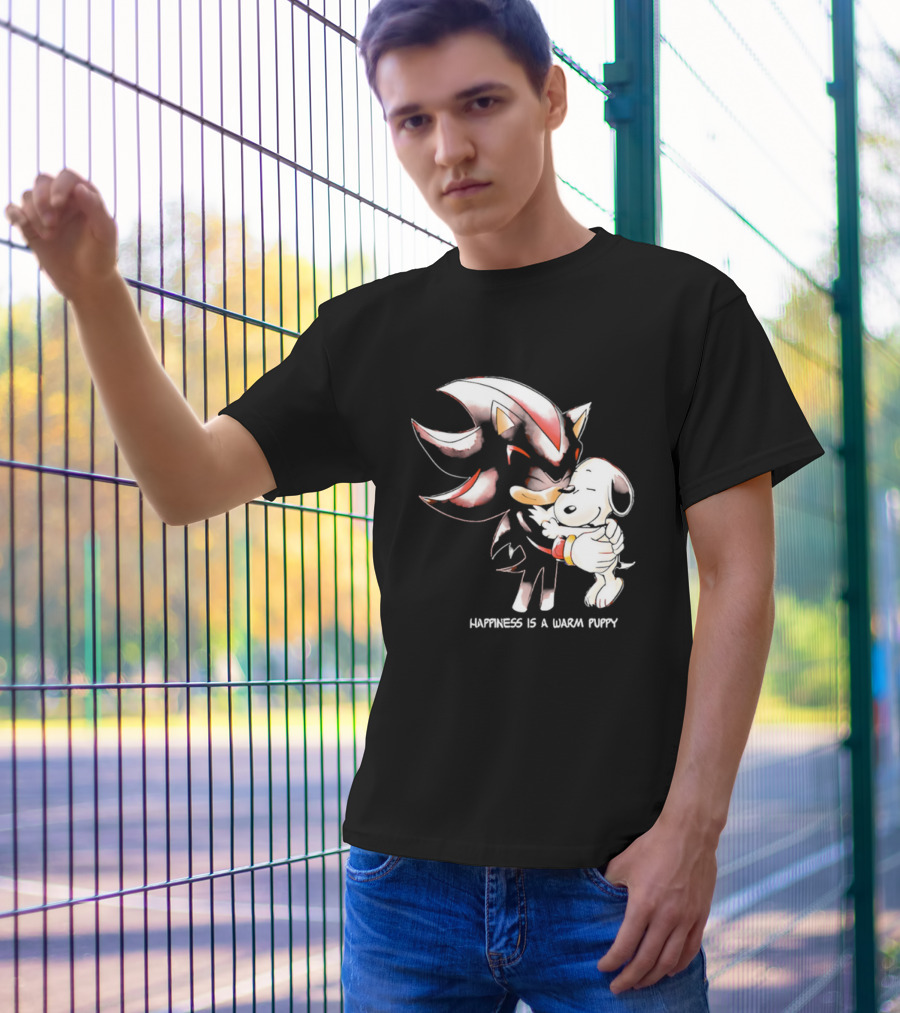 Happiness Is A Warm Puppy Shadow The Hedgehog Embrace T-Shirt