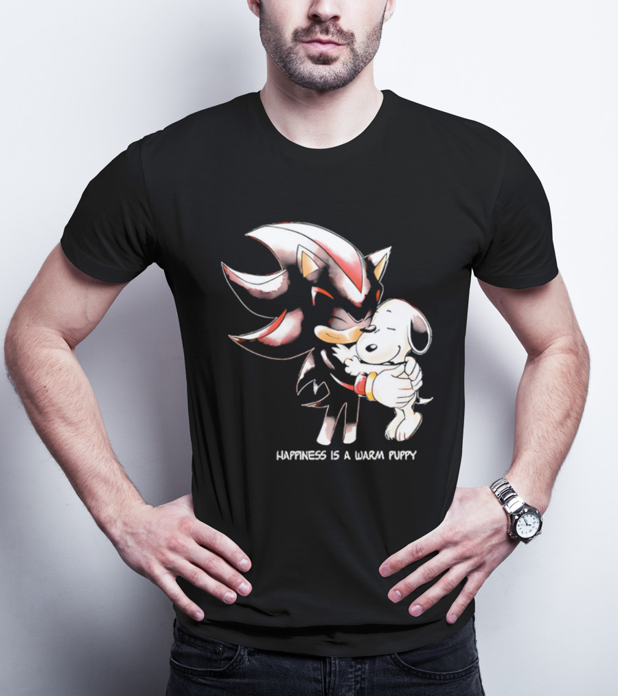 Happiness Is A Warm Puppy Shadow The Hedgehog Embrace T-Shirt