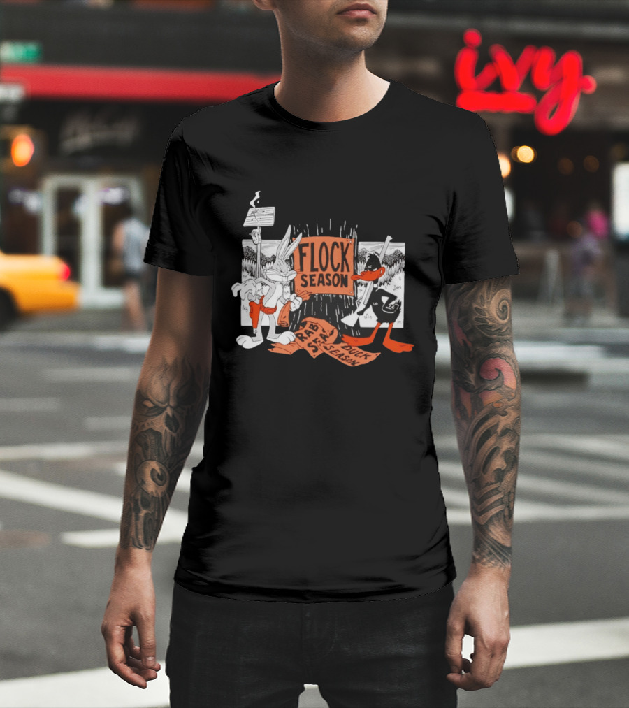 Bugs Bunny Daffy Duck Flock Season Looney Tunes Rabbit Season Duck Season T-Shirt