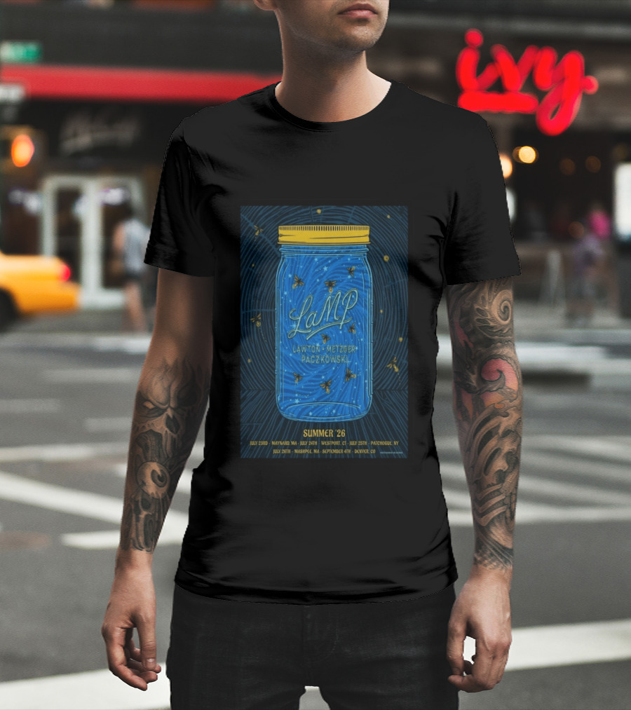 LAMP Summer '26 Tour Lawton Metzger Paczkowski With Fireflies And Dates T-Shirt