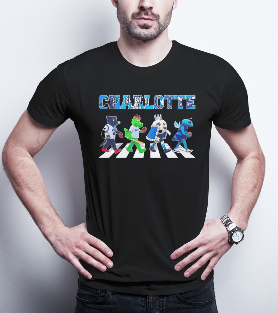 Charlotte Knight Hornet Abbey Road Sports Mascots T-Shirt