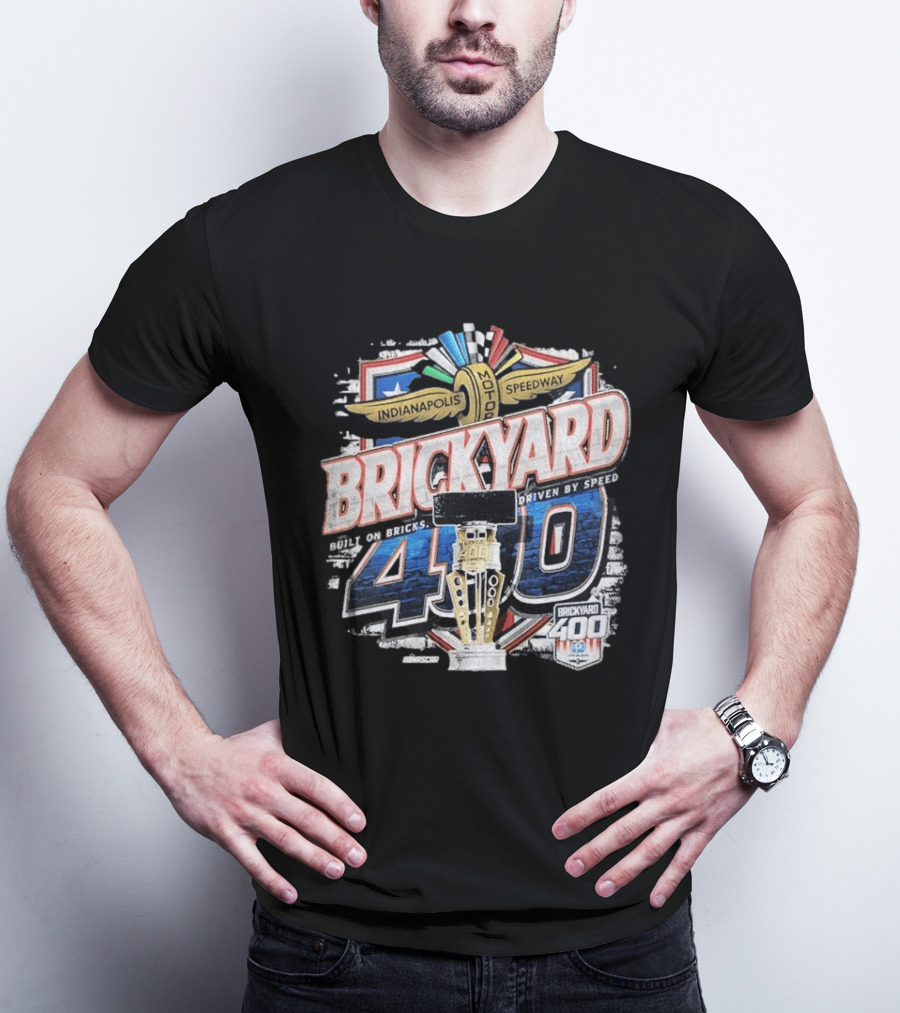 Indianapolis Motor Speedway Brickyard 400 Built On Bricks Driven By Speed NASCAR T-Shirt