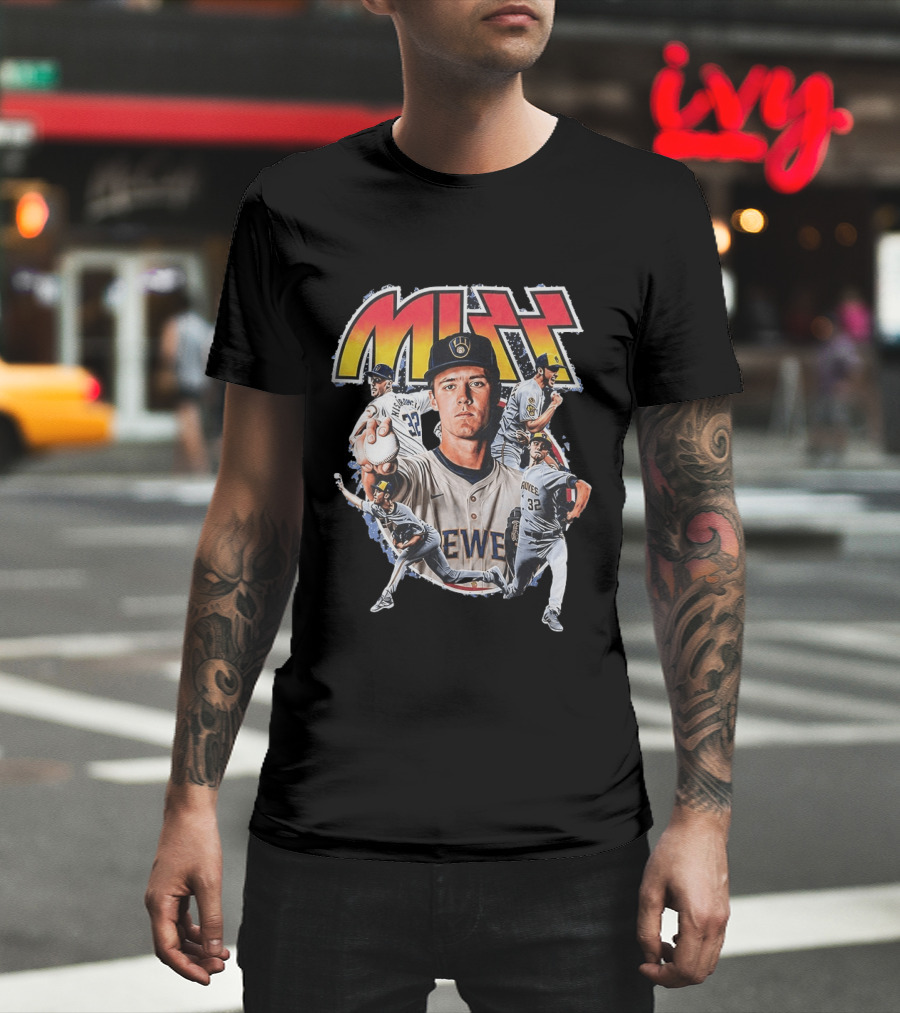 MIZZ Milwaukee Brewers Christian Yelich MLB Rock N' Roll T-Shirt