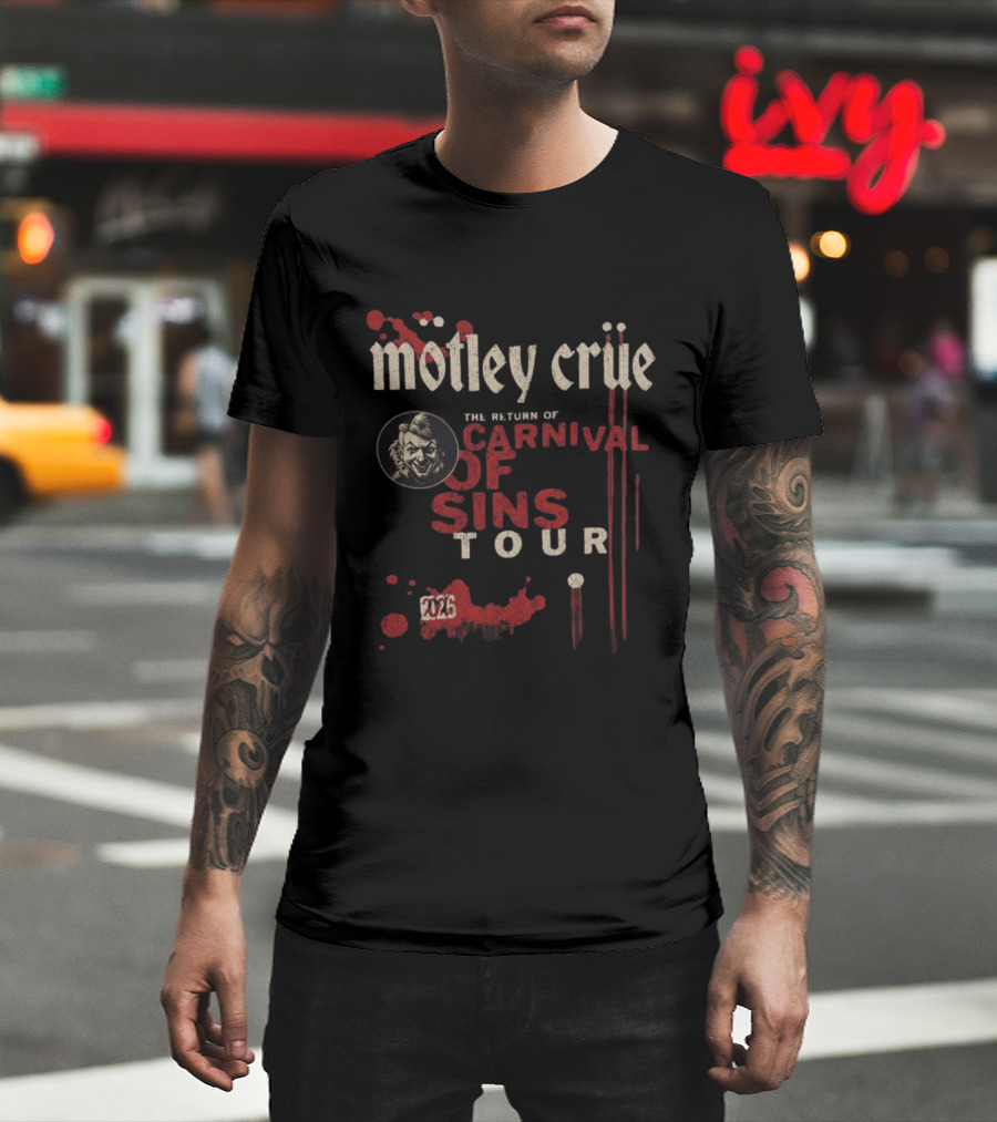Motley Crue The Return Of Carnival Of Sins Tour 2026 T-Shirt