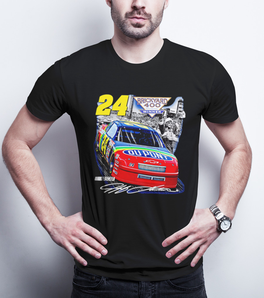 Jeff Gordon NASCAR DuPont Chevrolet No 24 Brickyard 400 Inaugural Winner T-Shirt
