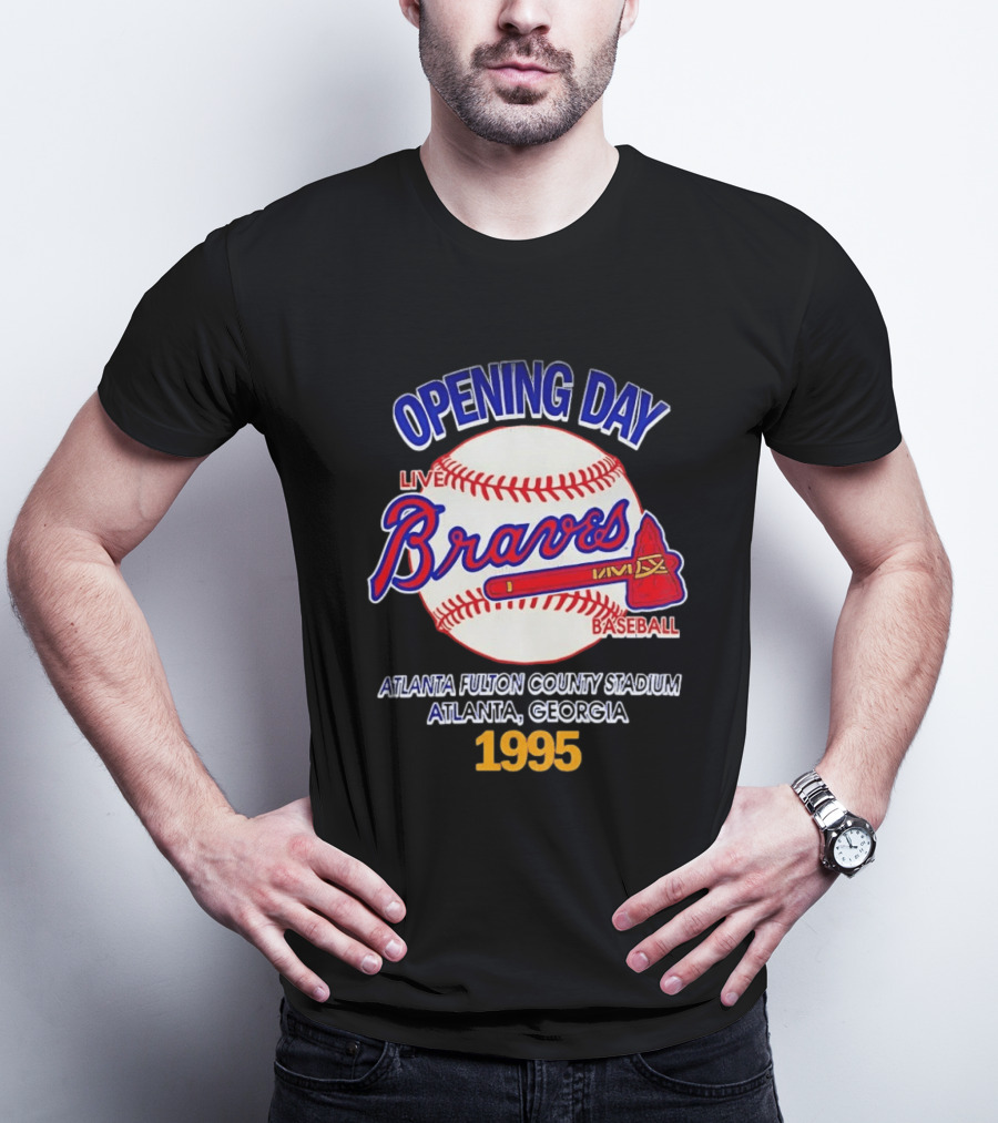 Opening Day Braves Live Baseball Atlanta Fulton County Stadium Georgia 1995 T-Shirt