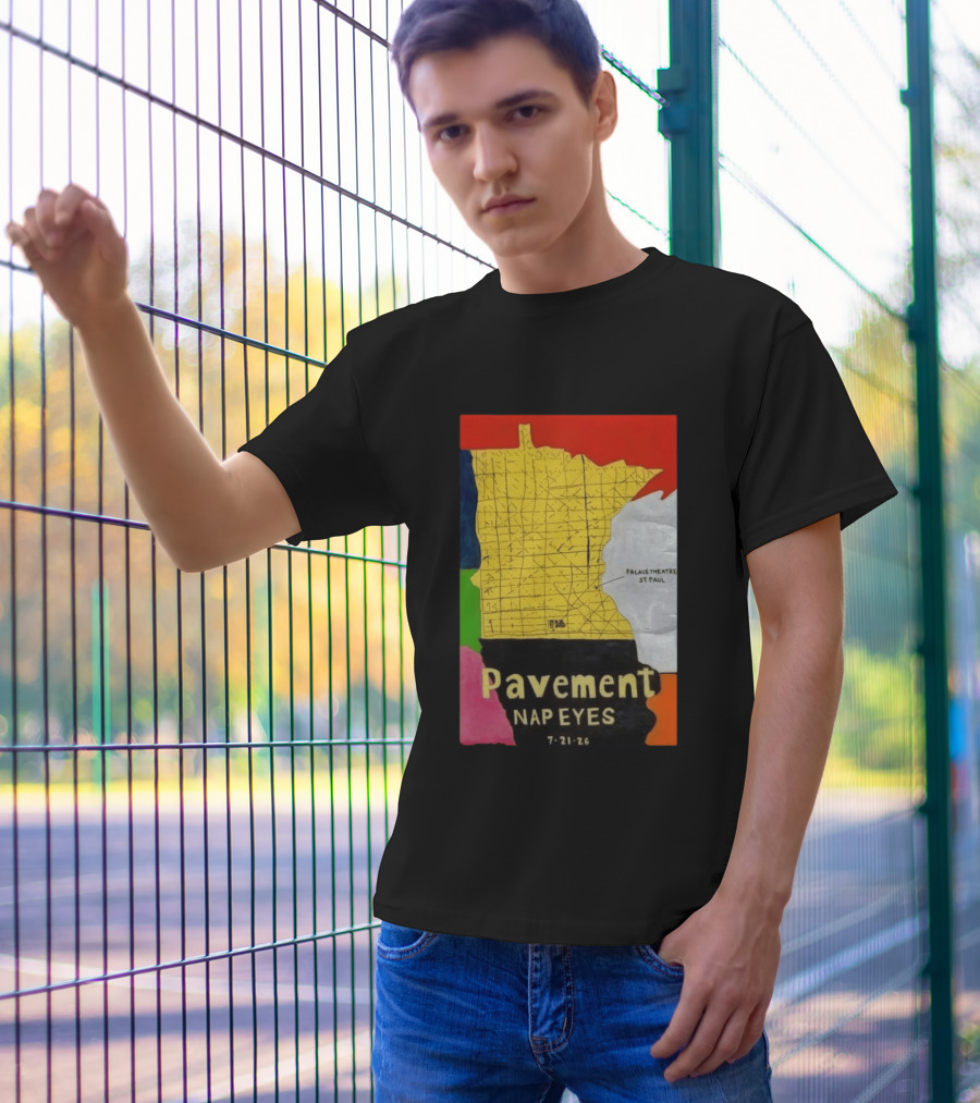Pavement Nap Eyes Palace Theatre St Paul July 21 2026 Minnesota Map T-Shirt