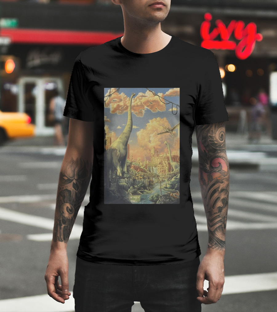 Phish July 21 2026 Syracuse New York Dinosaurs Cityscape T-Shirt