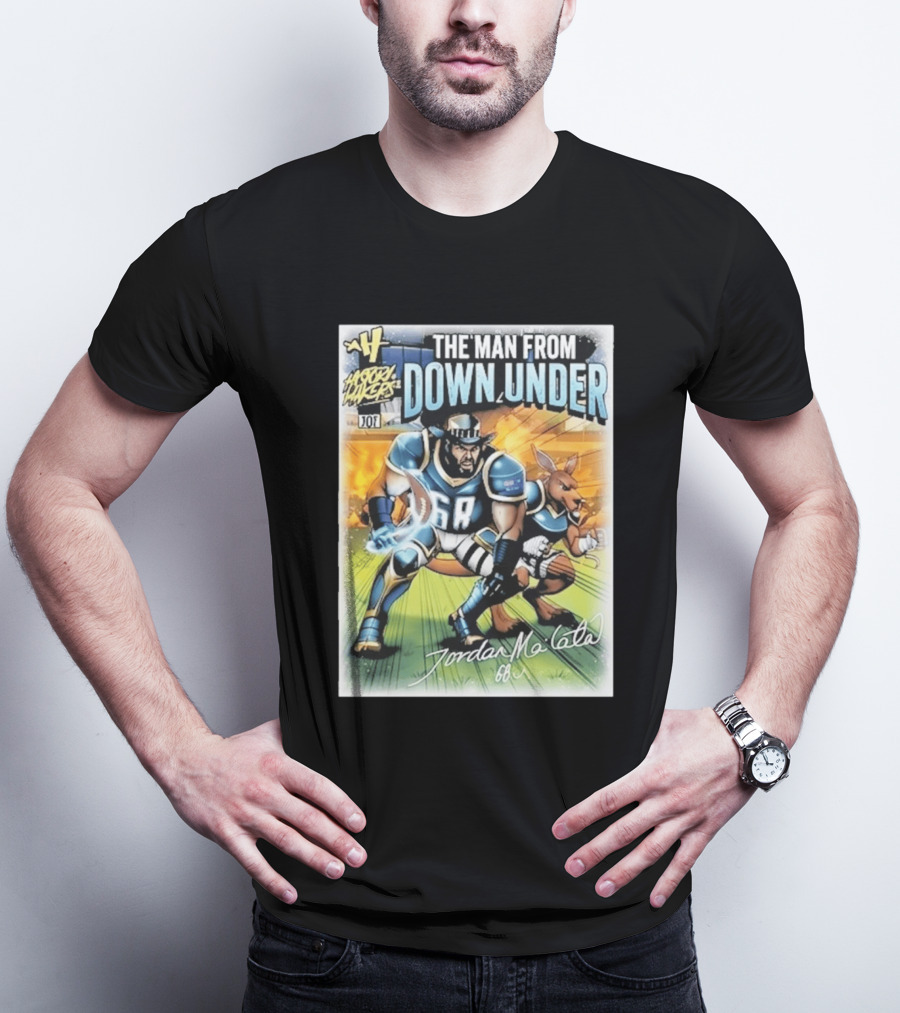 The Man From Down Under Jordan Mailata 68 Gridiron Kangaroo Philadelphia Eagles T-Shirt