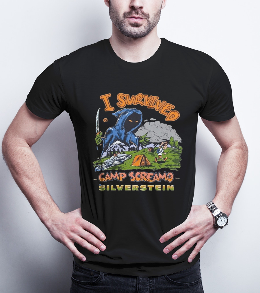Silverstein I Survived Camp Screamo Tour 2026 North America Camping Adventure T-Shirt