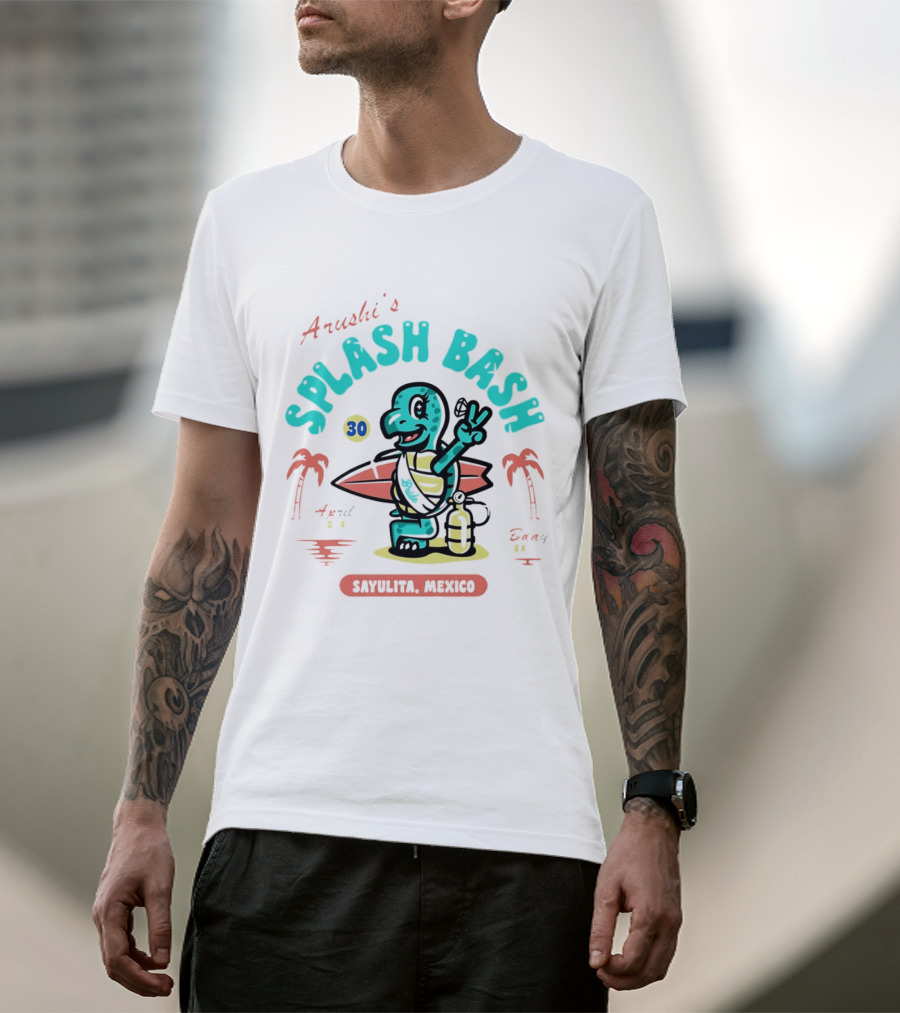 Arushi's Splash Bash Surfing Turtle 30th Birthday Sayulita Mexico T-Shirt