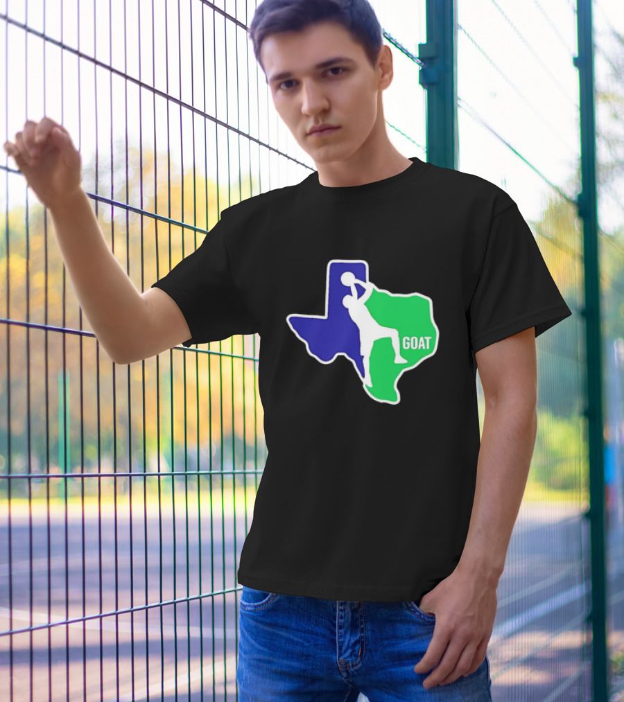 Texas Basketball Goat Silhouette Blue Green State T-Shirt