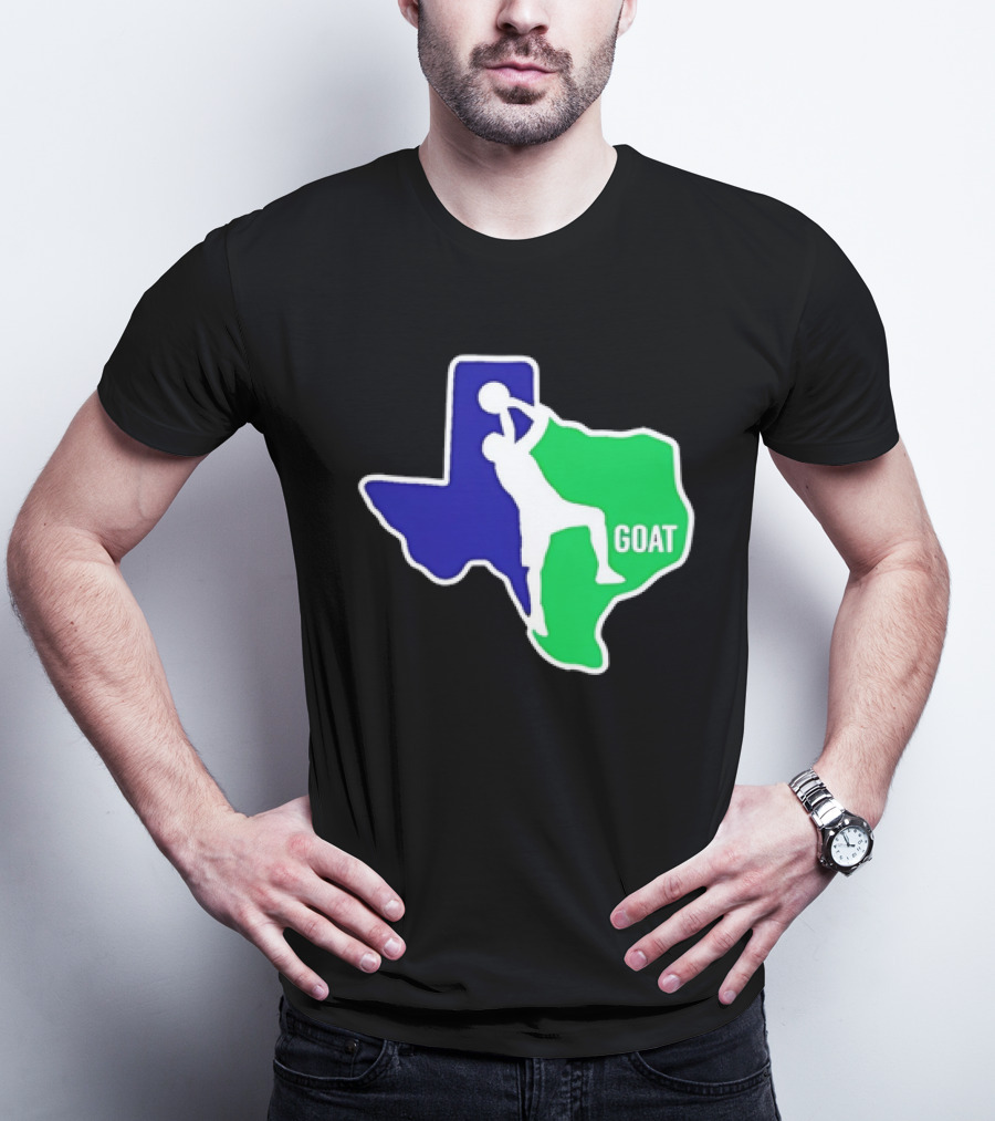 Texas Basketball Goat Silhouette Blue Green State T-Shirt