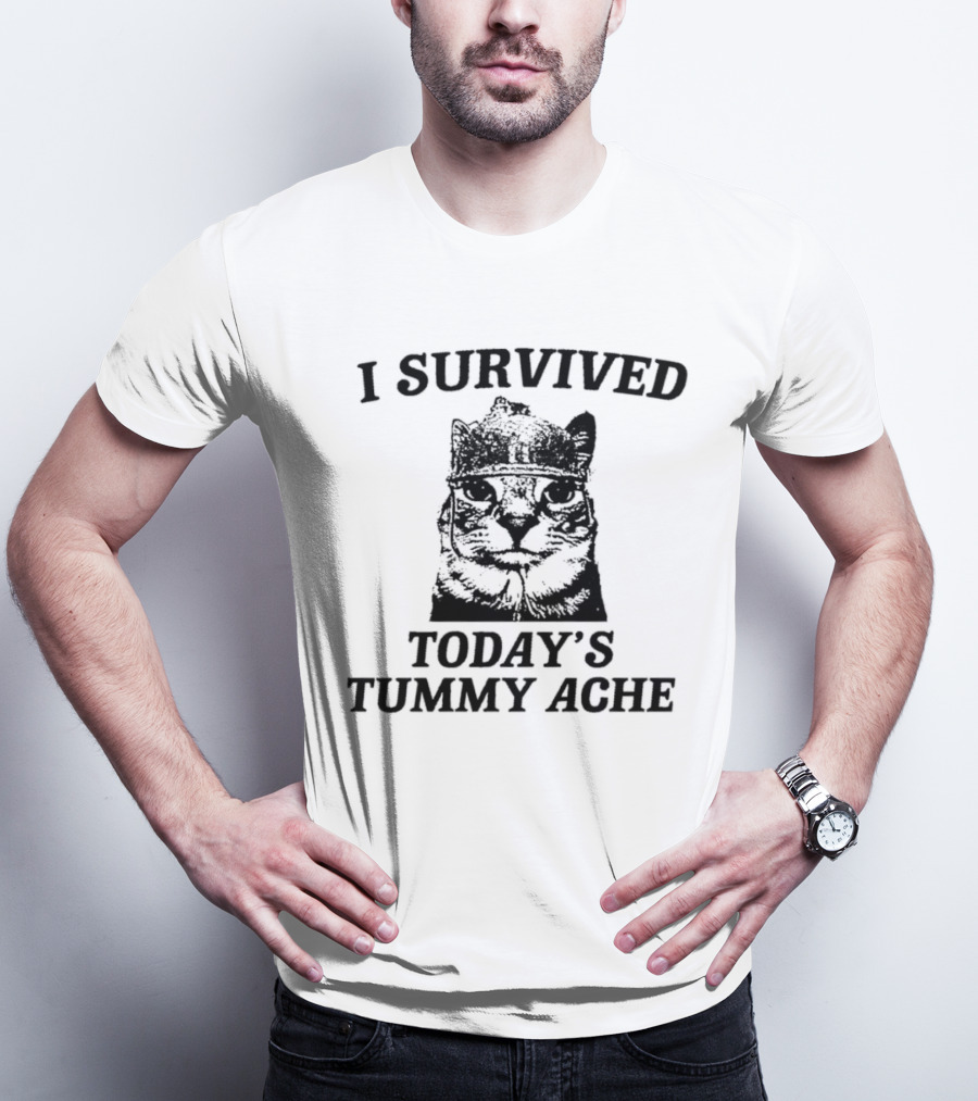 I Survived Today's Tummy Ache Cat T-Shirt