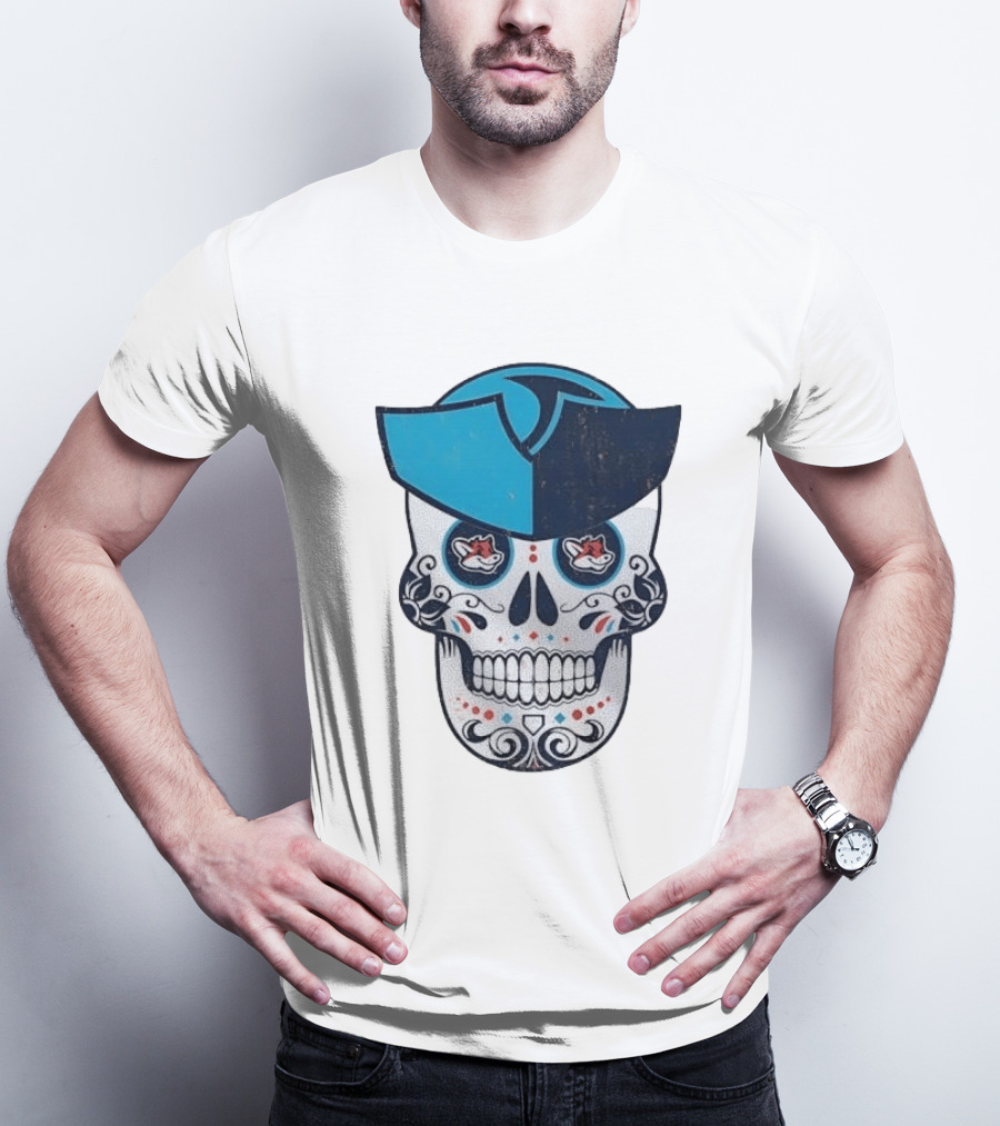Day Of The Dead Skull Patriot Fox Sports Foxes Football T-Shirt