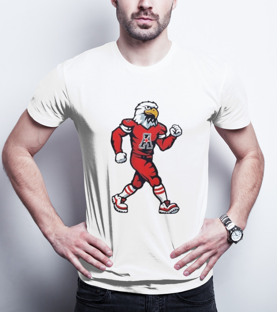 Eagle Running Sport Red Football T-Shirt