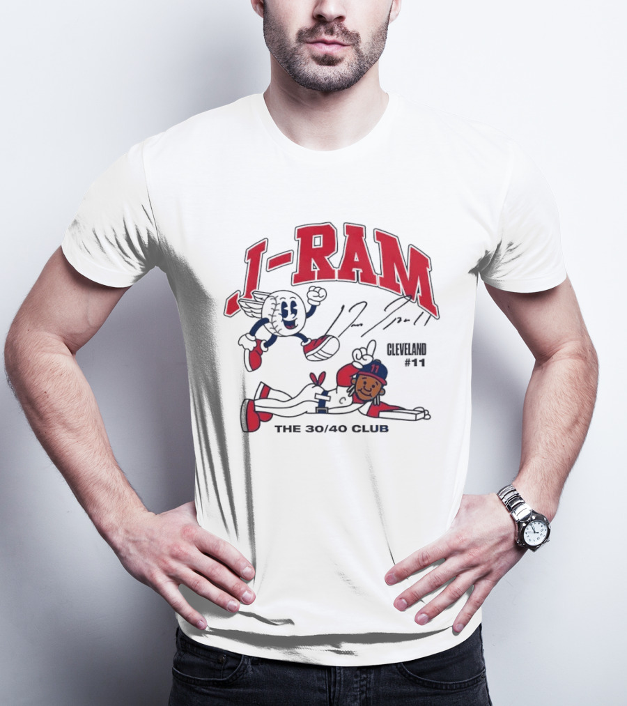 J RAM Jose Ramirez The 30/40 Club Cleveland 11 Baseball T-Shirt